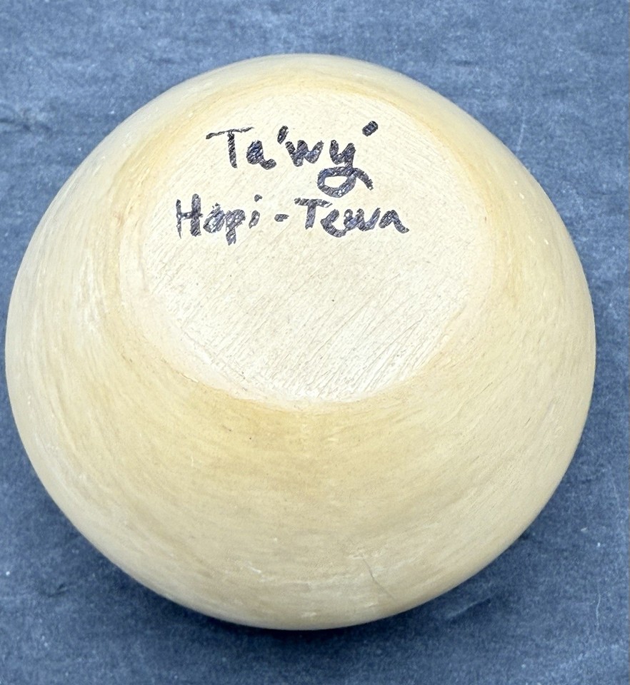 Hopi-Tewa Polychrome Pottery Seed Pot Signed by Ta'wy" Native American ...