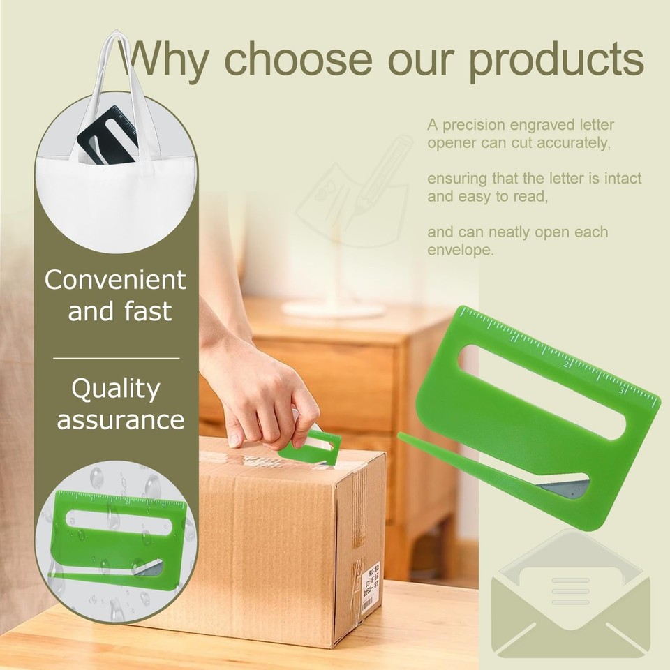 6Pcs Letter Opener，Letter Opener Envelope Slitter with Concealed Blade ...