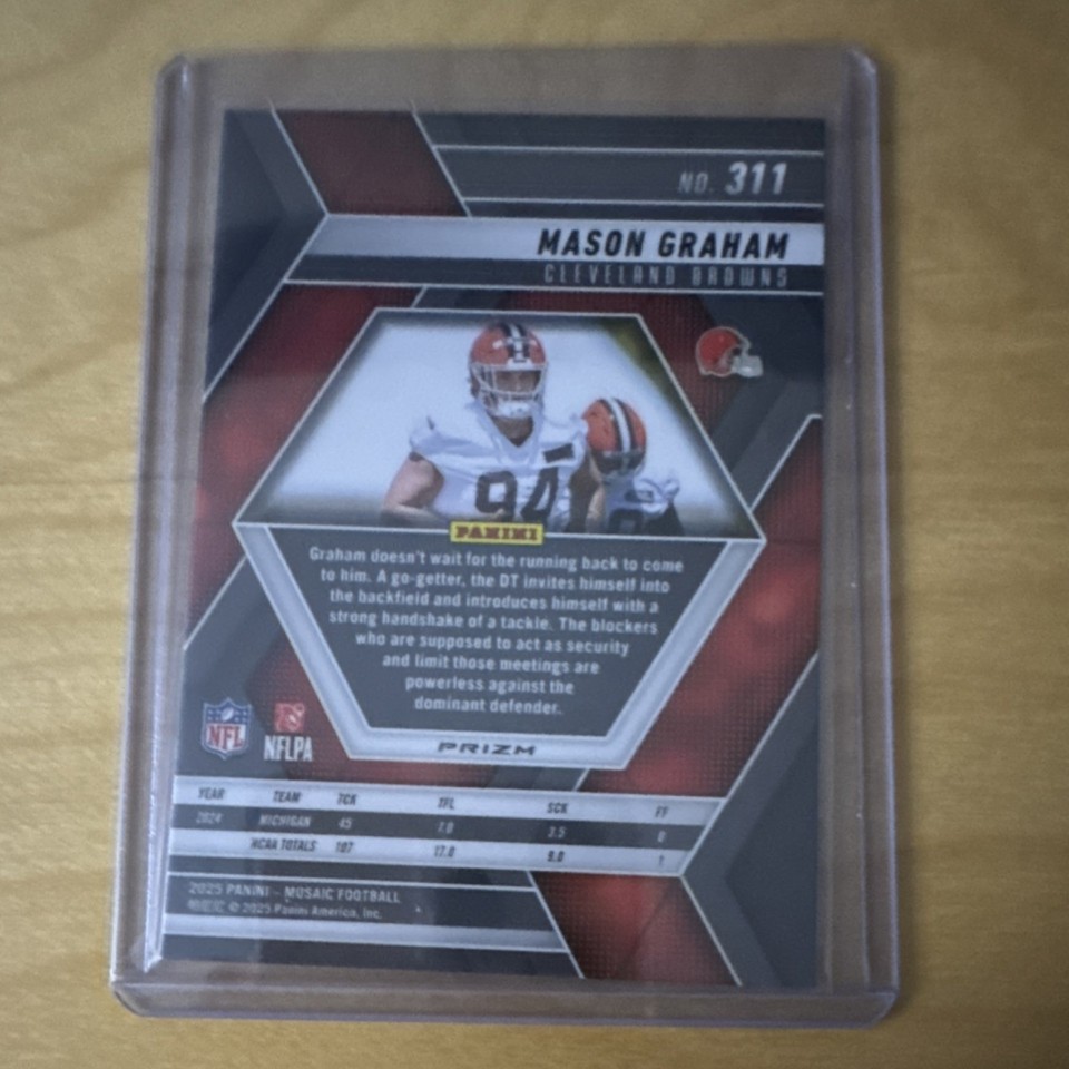 2023 Panini Mosaic Rookie Prizm Mason Graham #311 Cleveland Browns NFL ...