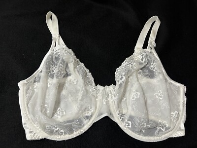 NWOT Vtg JUST MY SIZE 1992 Second Skin Satin Sheer Embroidered 44DD ...