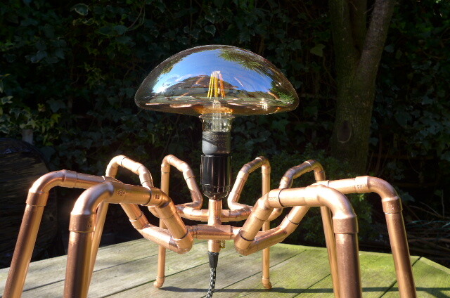 Copper spider lamp design handmade home cottage barn pub club loft ...