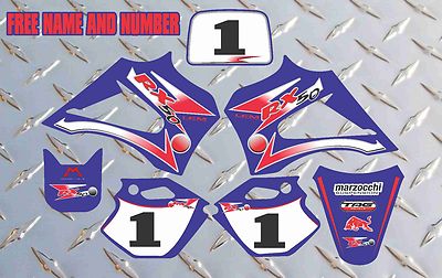 R2 R3 LX3 LEM DECALS GRAPHICS STICKERS 2003-2012 RX 65 150 BLUE AND RED ...