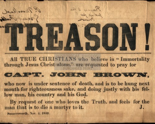 CAPT. JOHN BROWN BEING TRIED FOR TREASON PROTEST AD 1859 8X10 PHOTO | eBay