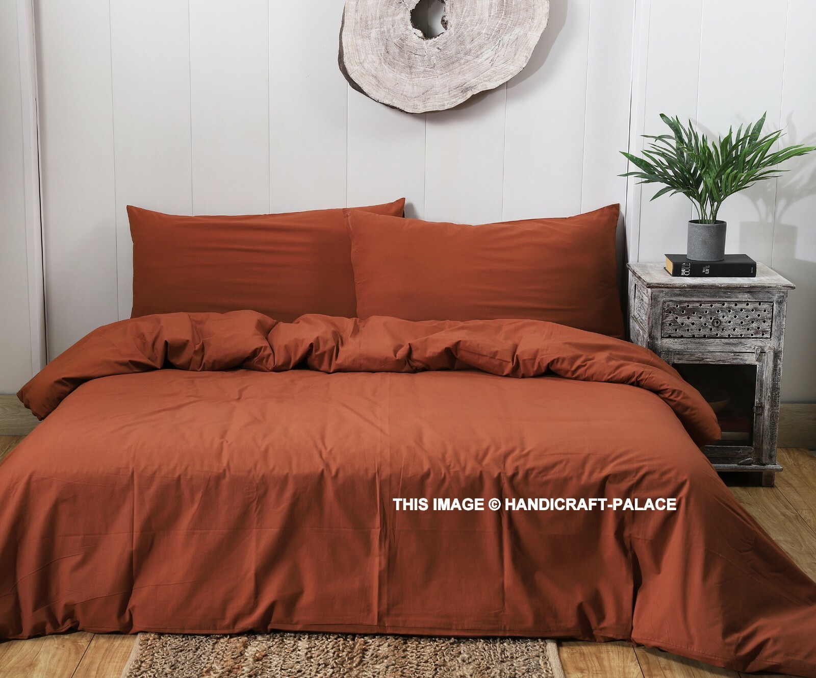 3 Piece Bed Sheet Set Hotel Quality Extra Bed Sheets Rust Color Queen ...