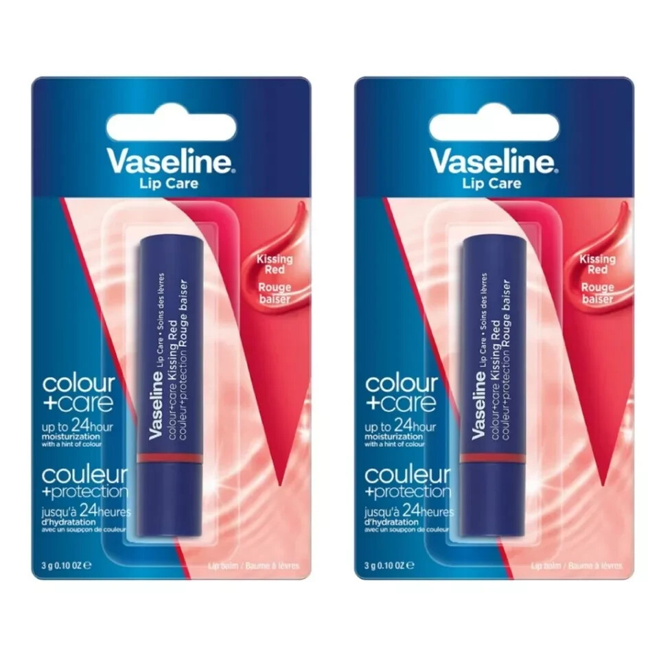 2X VASELINE Lip Therapy Colour+Care Kissing Red 3g Ship within 24h Free ...