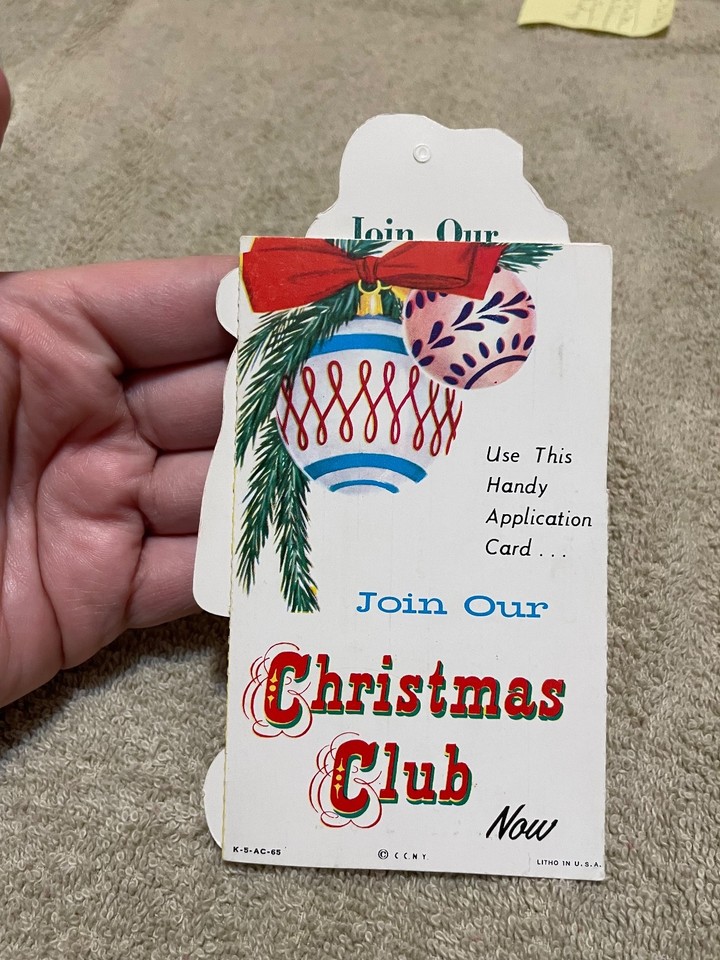VTG Santa Claus Christmas Club 1965 Union National Bank and Trust ...