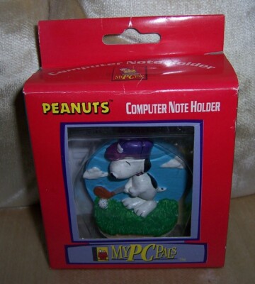 Snoopy Golfing Computer Note Holder in Orginal My PC Pals Box never ...