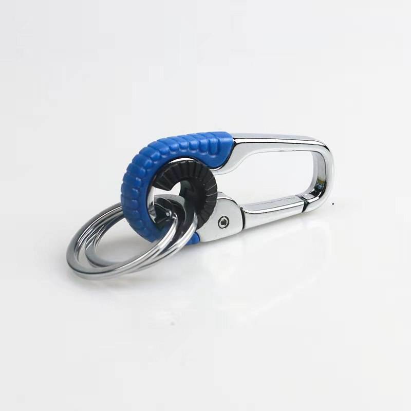 Stainless Steel Carabiner Key Chain with Double Key Rings - fob ...