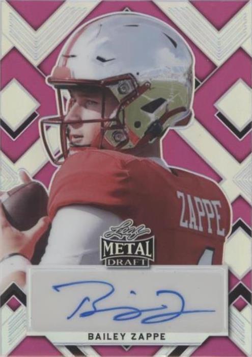 2022 Leaf Metal Draft - Portrait Autographs Bailey Zappe #PA-BZ1 Pink ...
