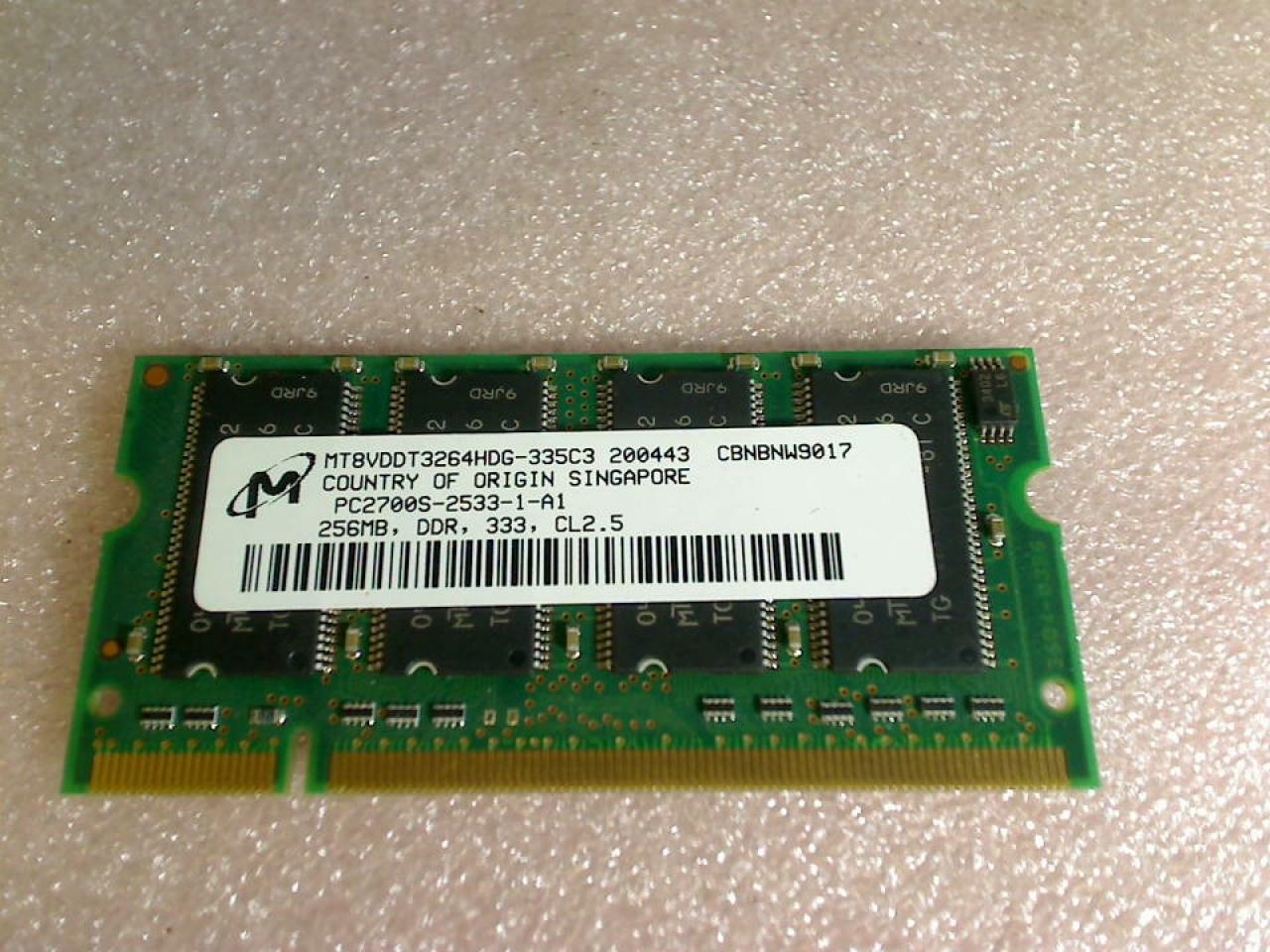 256MB RAM Arbeitsspeicher DDR PC2700S-2533-1-A1 IBM ThinkPad 2373 T40 ...