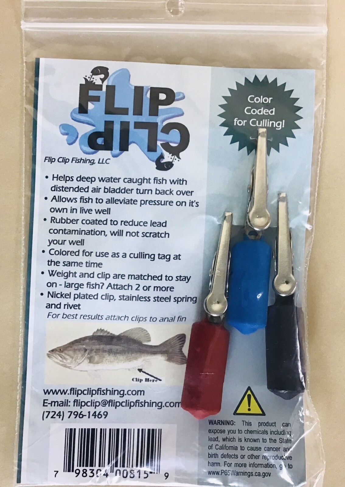 Lot of 2 Flip Clip Fish Stabilizing Fin Weights 3Pk | eBay