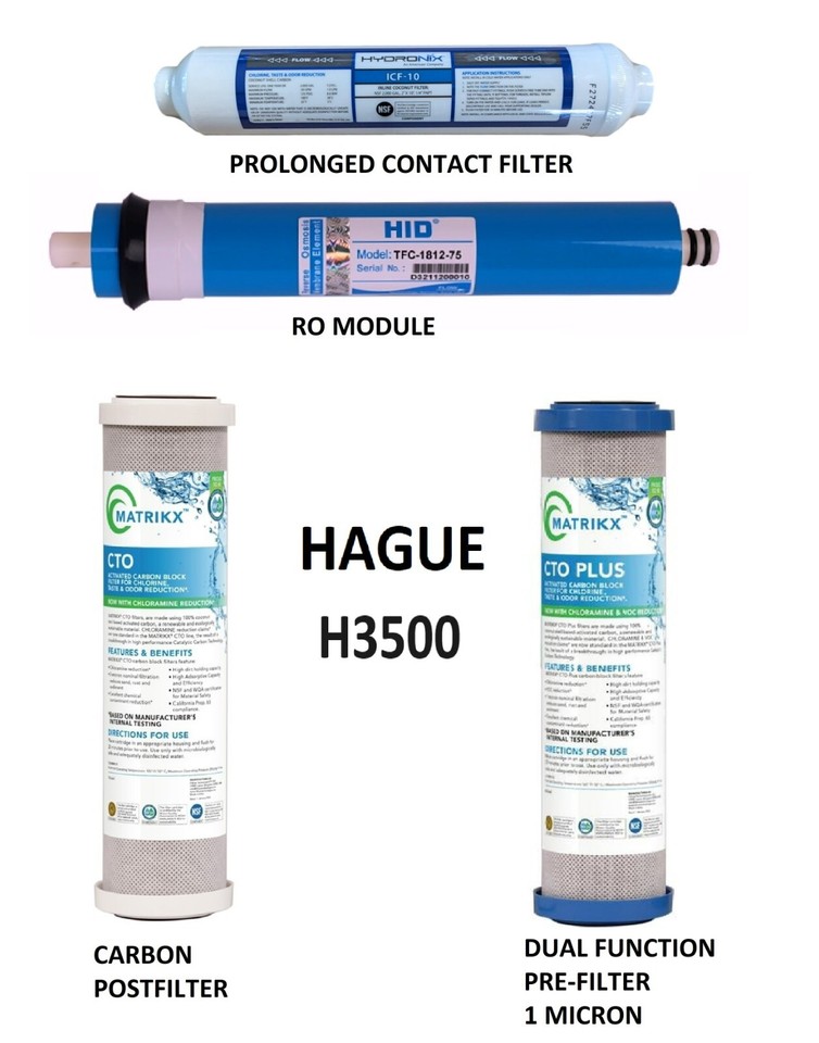 Hague H3500 Compatible Replacement Filters, with VOC Filter & RO ...