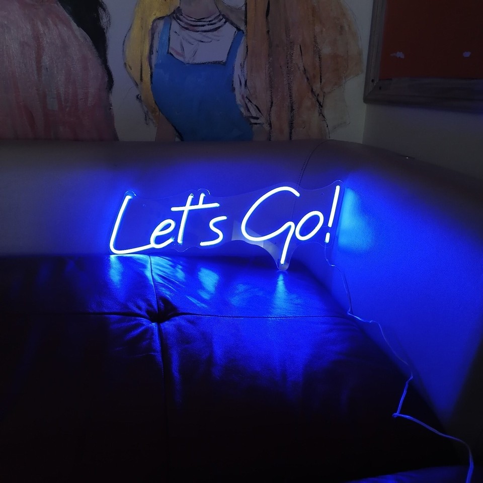 Lets Go Neon Sign Let's Go! Neon Sign Custom Neon Sign Wall Decor Neon ...