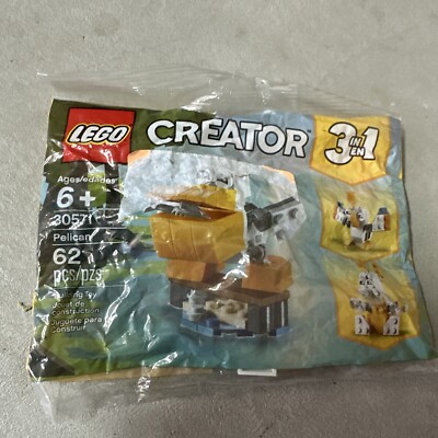 Lego 30571 Pelican 3 in 1 Creator Building Kit -Turkey, Rabbit, 62 ...