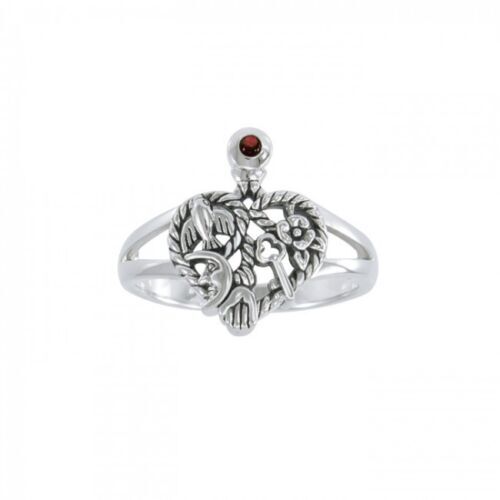 Cimaruta 925 Sterling Silver Ring Genuine Garnet Italian Folk Amulet ...