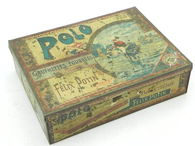 Box Tin Polo Biscuits Felix Potin Gaufrettes Tin Box ** Toile Boite ...