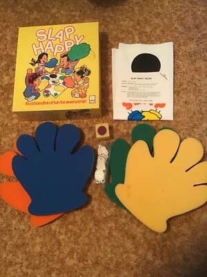 Vintage 80s Slap Happy Game by Cadaco Rare with Foam Hands & Dice ...