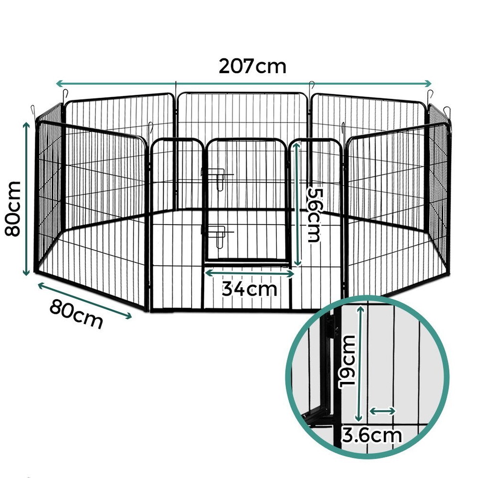 i.Pet 32" Pet Dog Playpen 8 Panel Puppy Exercise Cage Enclosure Fence ...