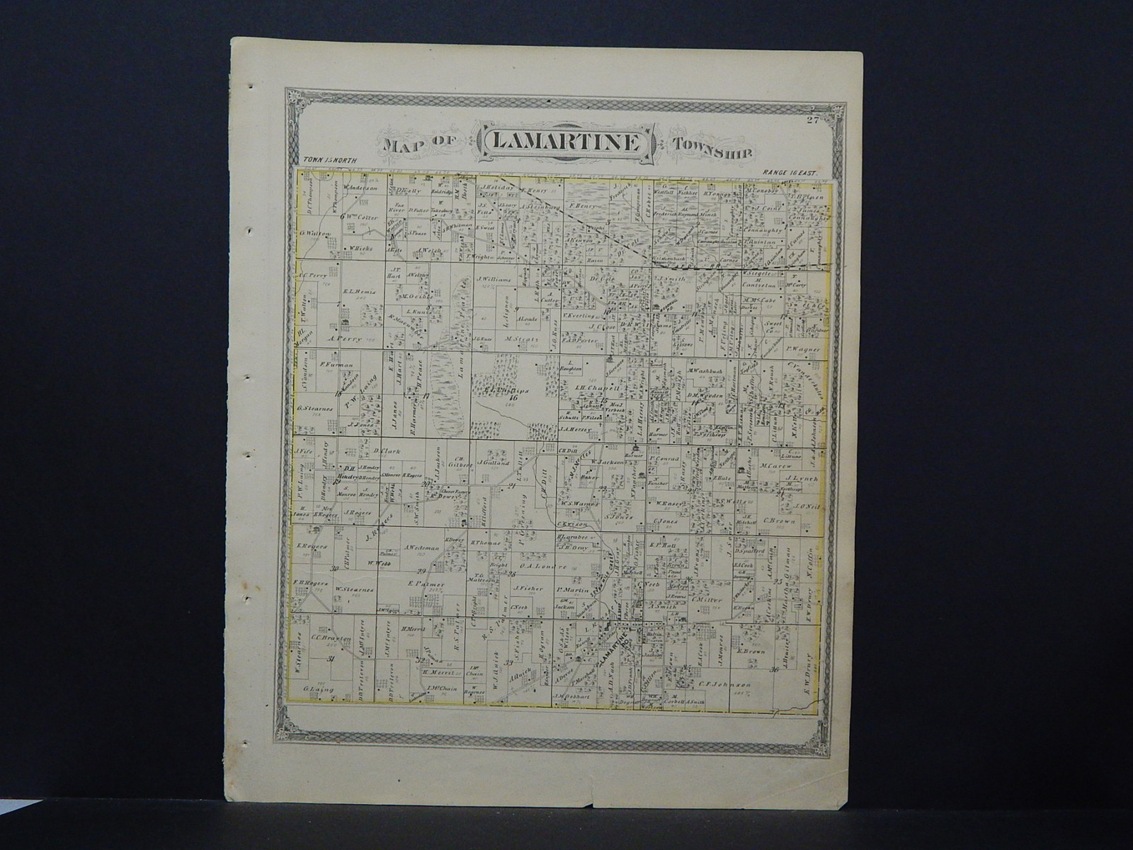 Wisconsin, Fond du Lac County Map 1874 Lamartine Township w/ Engravings ...
