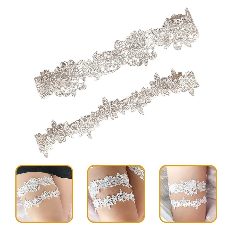 2 Pcs Wedding Garter Set Bridal Garters Leg Lace Thigh for Women | eBay ...