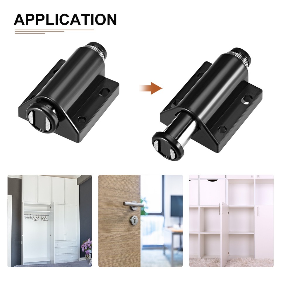 46x29mm(LxW) Magnetic Touch Latch - 10 Pack - Catch Press Latch - Black ...
