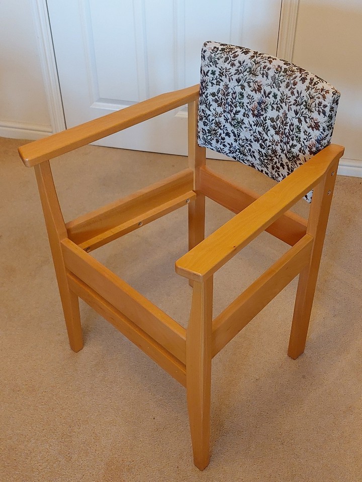 Upholstered Wooden Arm Chair Commode Toilet | eBay UK