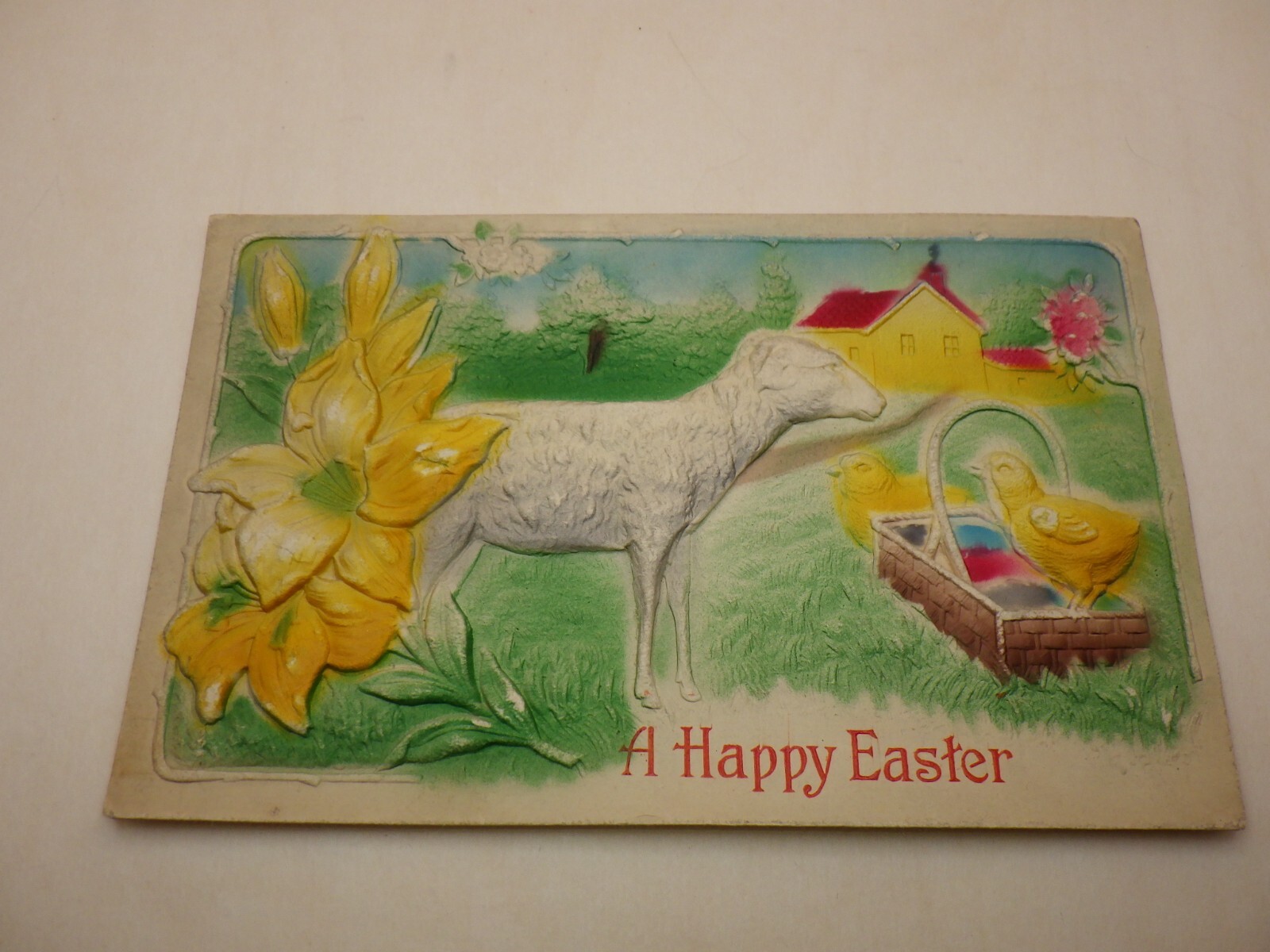 3-D High Relief Air Brush Happy Easter Germany Antique unPosted ...