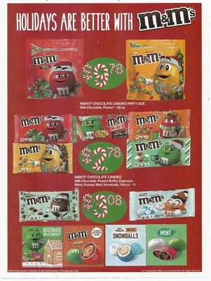 print ad M&M's HOLIDAYS better with mms M&M candy SNOWBALLS MINT ...