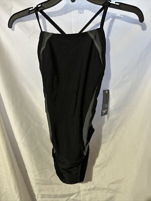 Speedo Pro LT Women's Swimsuit Onepiece Swimsuit Black/Gray Accent NWT ...