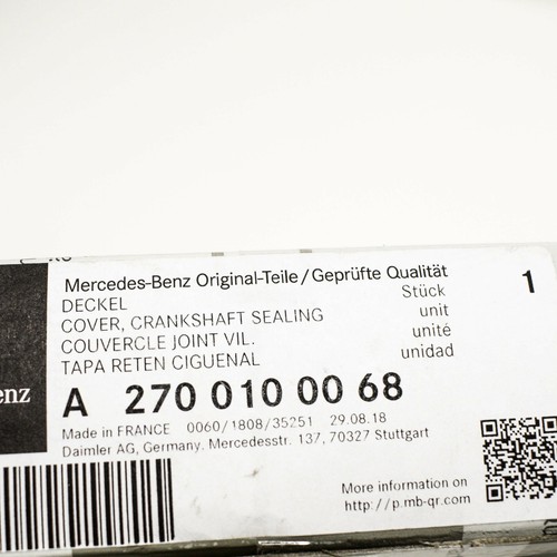 OEM MERCEDES BENZ X253 ENGINE CRANKSHAFT SEAL COVER A2700100068 GENUINE ...