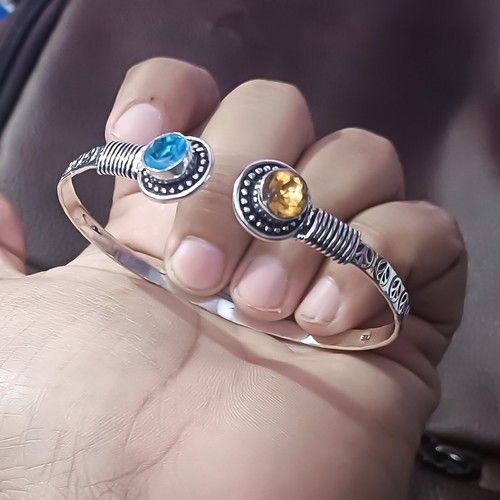 Citrine & London Blue Topaz Gemstone Women Jewelry 925 Sterling Silver Bracelet | eBay Australia