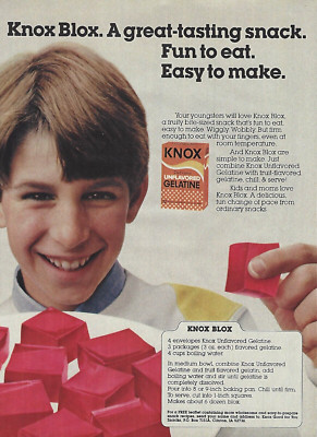 1984 Knox Gelatin Knox Blox vintage Print AD 80's Food Advertisement | eBay