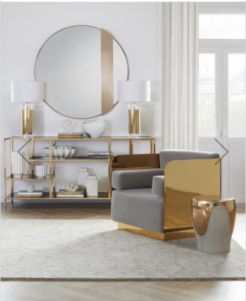 KELLY HOPPEN Bessie Rose Gold Oak Side Table | eBay