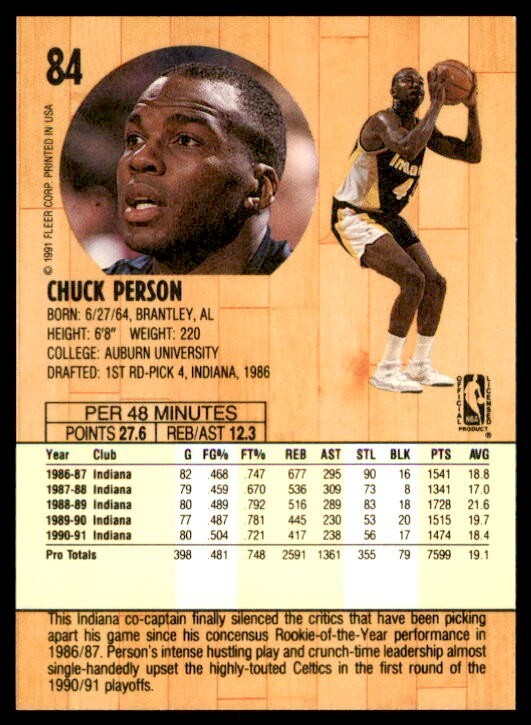 1991-92 Fleer - #84 Chuck Person for sale online | eBay