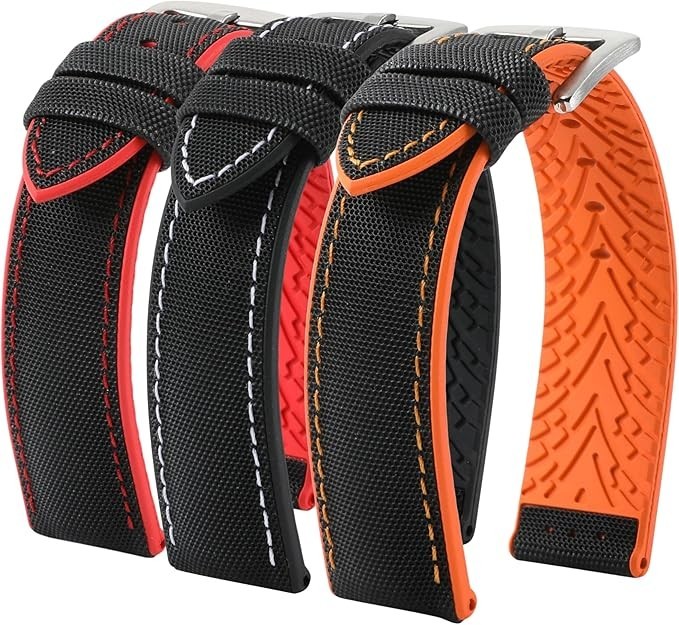 🔥Luca Nylon & Silicone Rubber Watch Strap Performance Watch Band Unisex ...