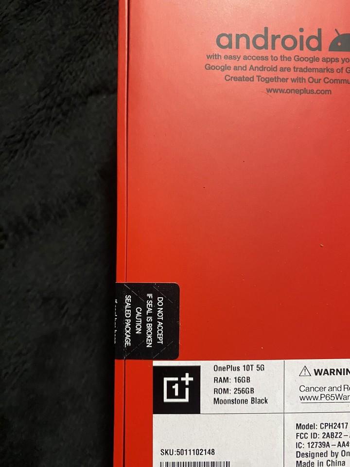 OnePlus 10T 5G (CPH2417) 256GB 16GB Moonstone Black (Unlocked ...