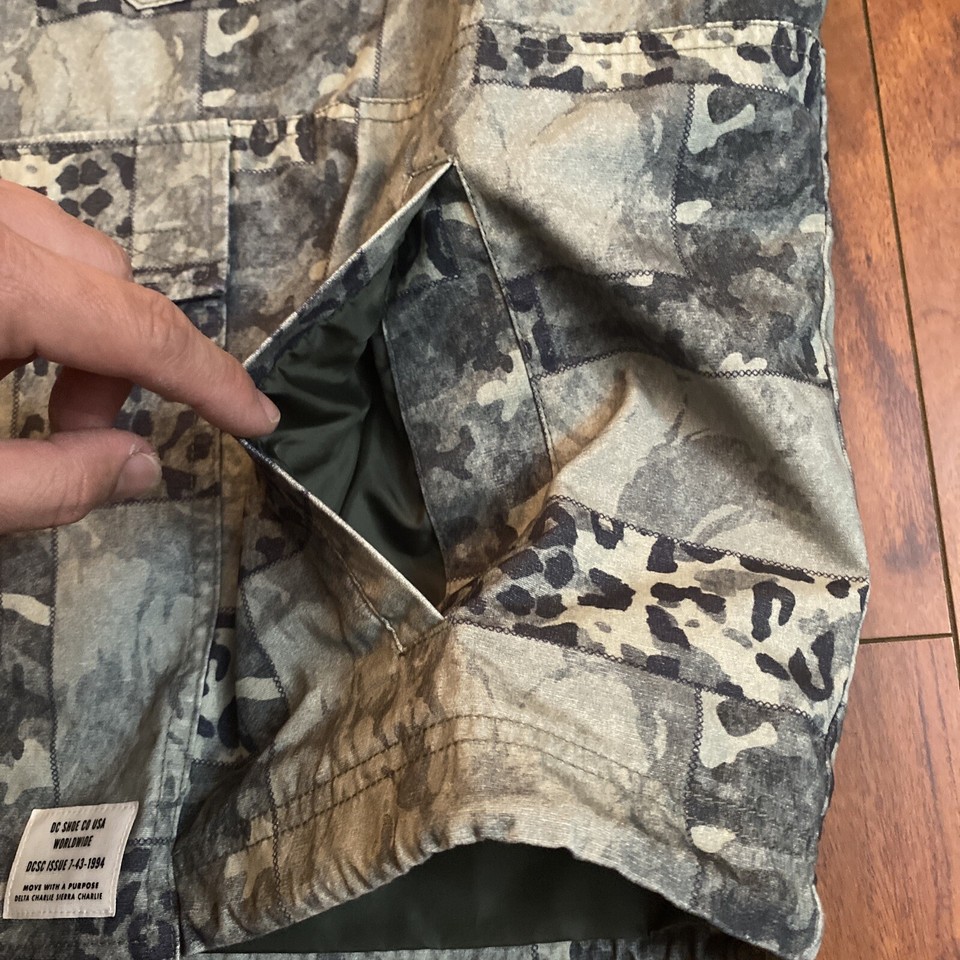 DC Shoes Civil Anorak 1/4 Zip Windbreaker Jacket Men's M Camo Leopard ...