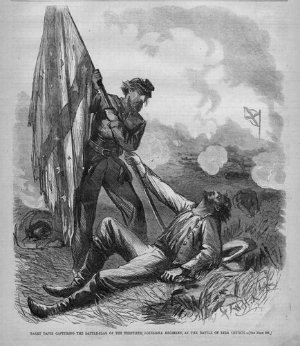 CIVIL WAR LOUISIANA REGIMENT SOLDIER CAPTURES BATTLE FLAG EZRA CHURCH ...