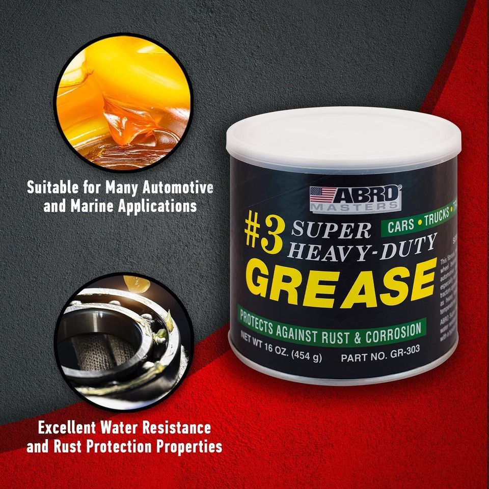 ABRO Masters Super Heavy-Duty #3 Wheel Bearing Grease 16oz Sodium-Based Multi... | eBay