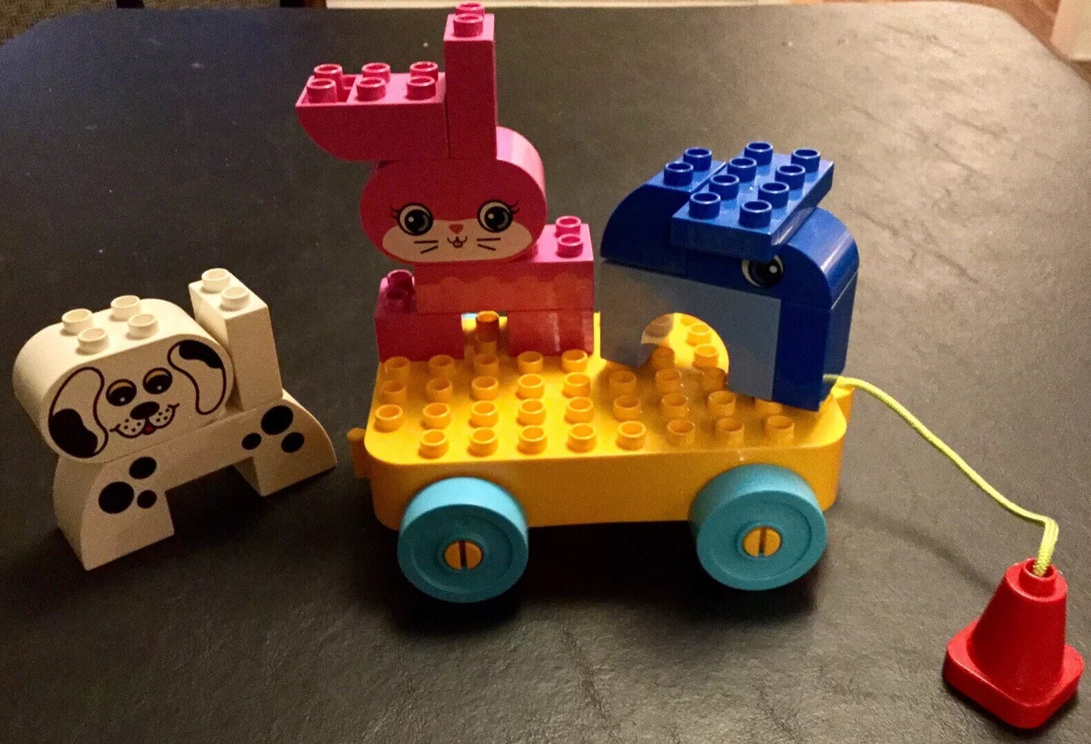 Duplo Creative Animals Lot Pull Car Bunny Rabbit Dog Elephant Figures ...