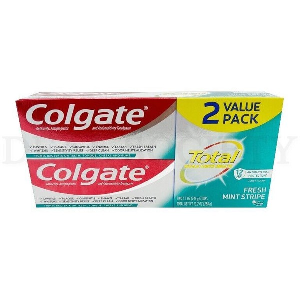 Colgate Total Fresh Mint Stripe Sensitivity Toothpaste - 5.1 fl oz ( 2 ...