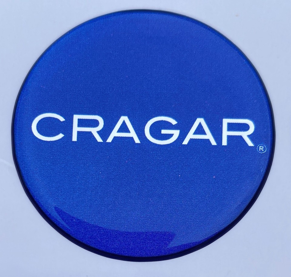 CRAGAR WHEEL CENTER CAP EMBLEMS Decals Blue and Chrome 1.75" SS ET GT ...