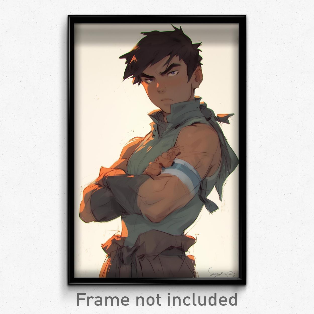 Anime Art Poster - Boy Feeling Contempt Wearing Husky Wrist Scrunchie ...