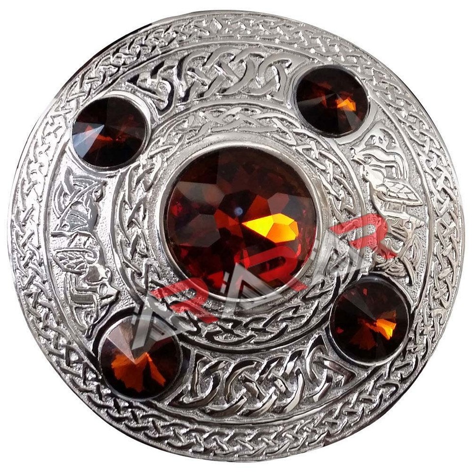Scottish Kilt Fly Plaid Brooch Kilt Brooches Celtic Chrome Finish 5 ...