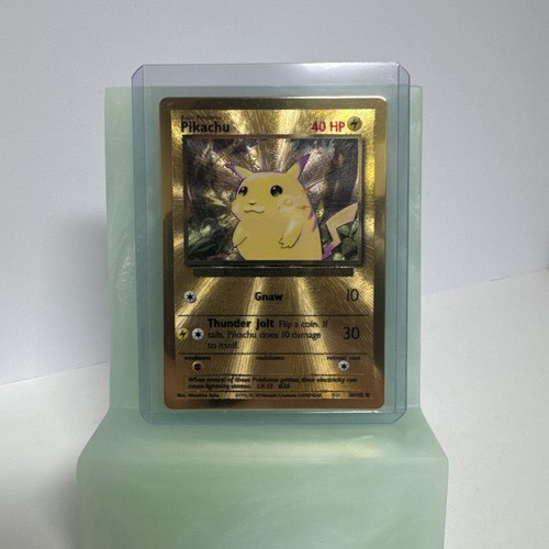 Pokemon Gold Metal Pikachu Card 58/102 - Celebrations Ultra Premium ...
