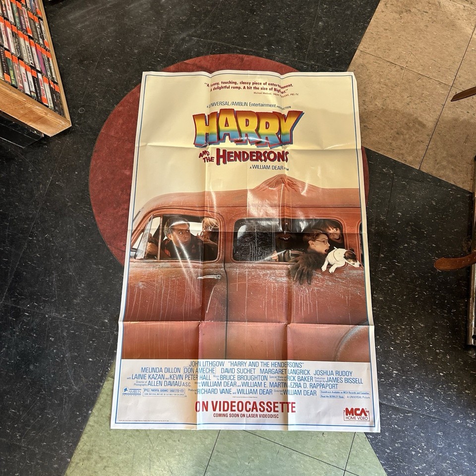 “HARRY AND THE HENDERSONS” ORIGINAL MOVIE POSTER VIDEO VHS RELEASE MP ...