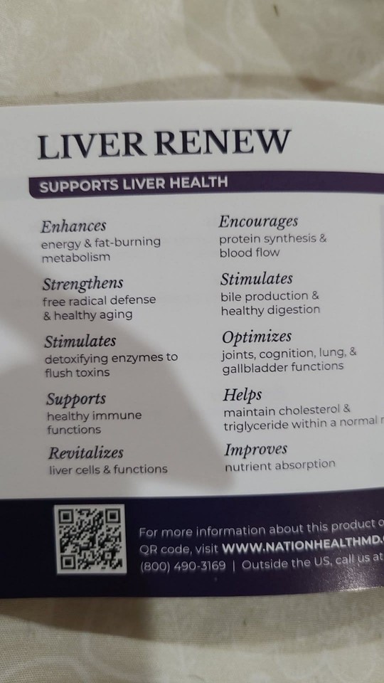 Nation Health MD LIVER RENEW Supports Liver Health - 60 Capsules - EXP ...