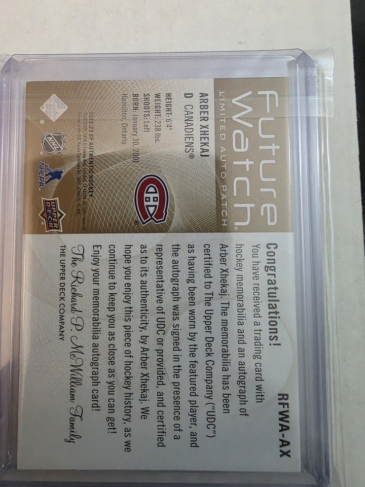 2022-23 SP Authentic Retro Future Watch Patch Auto #RFWA-AX Arber ...