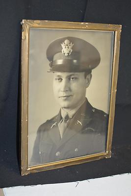 Antique Vintage Art Military World War II Photo PICTURE FRAME Wood ...