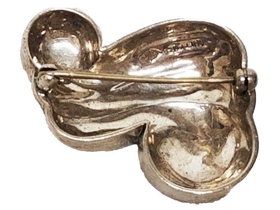 Vintage JUDITH JACK Sterling Silver Marcasite Chunky Swirl Brooch 1 1/4 ...